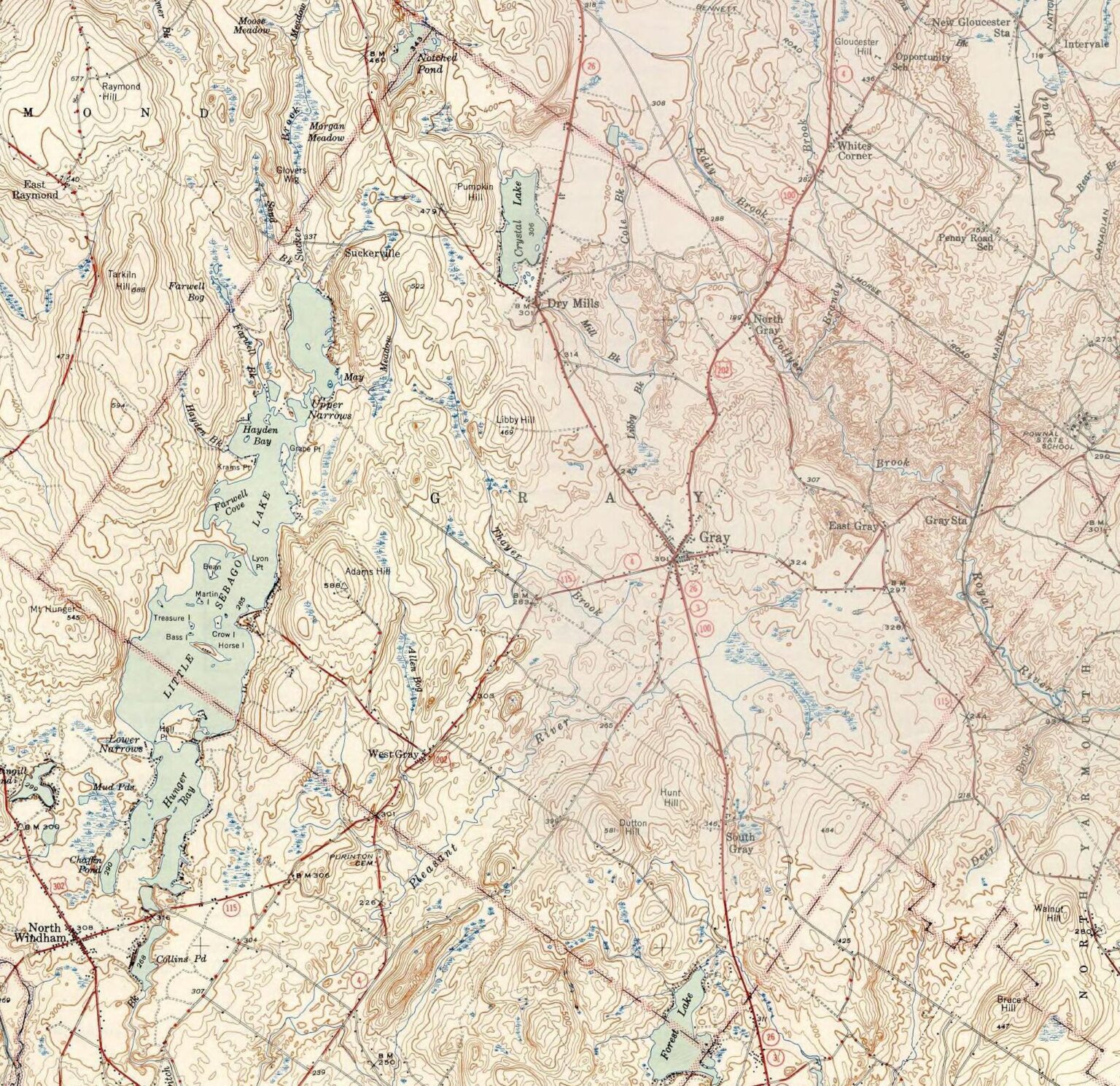 1942 Topographic Map – Gray Historical Society